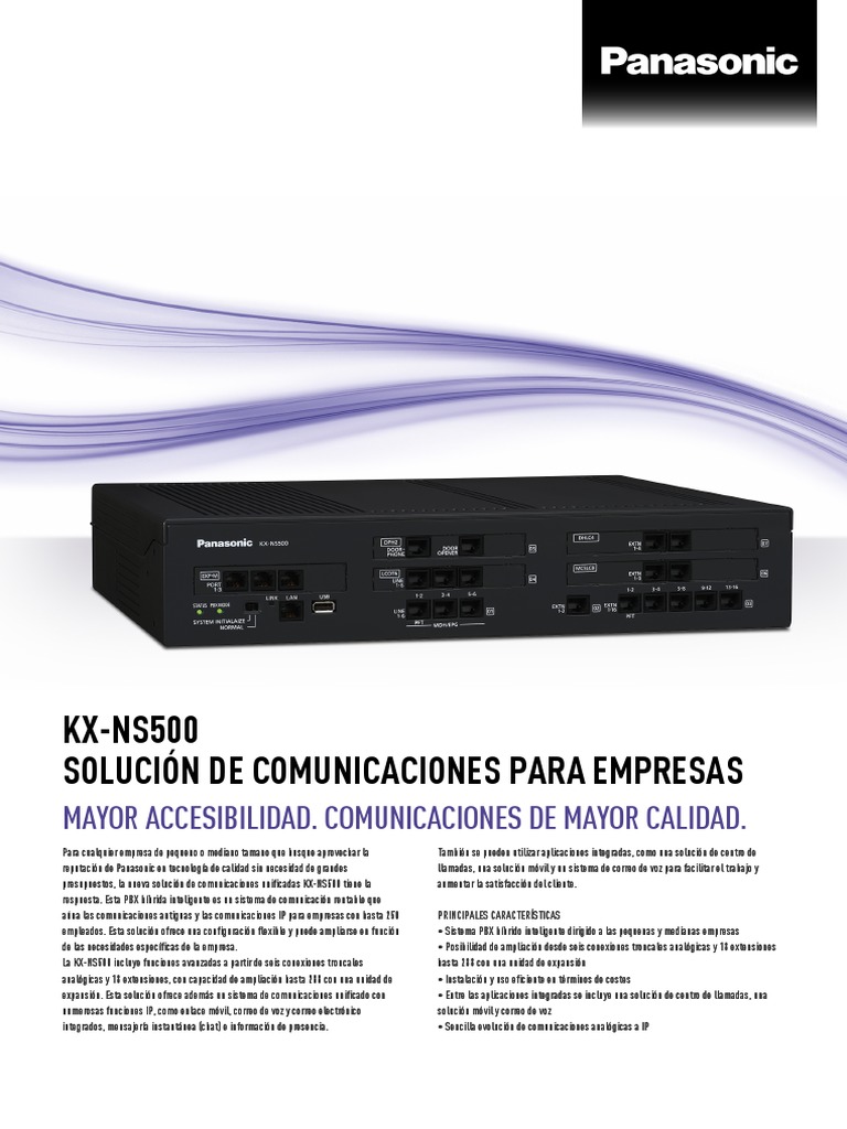 Central Telefonica Panasonic KX-NS500 | PDF | Telefonía ...