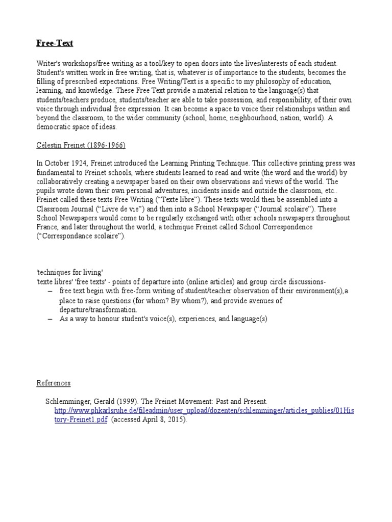 Free Writing in Education: Empowering Voices | PDF | Social Science ...