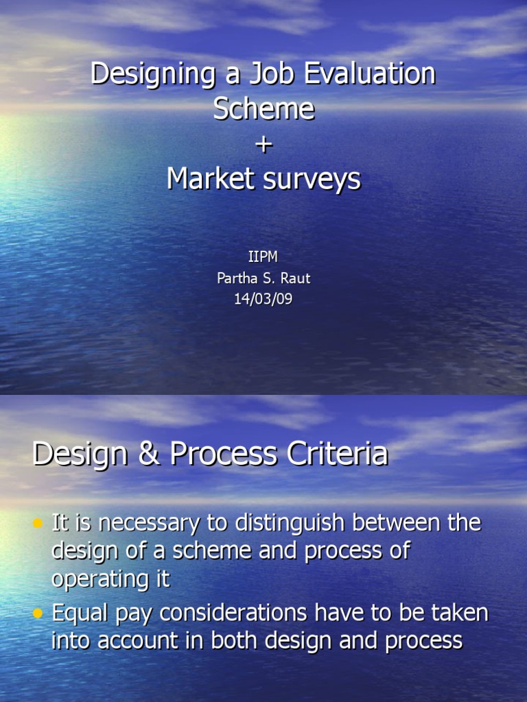 Designing A Job Evaluation Scheme + Market Surveys | PDF | Labor | Quartile
