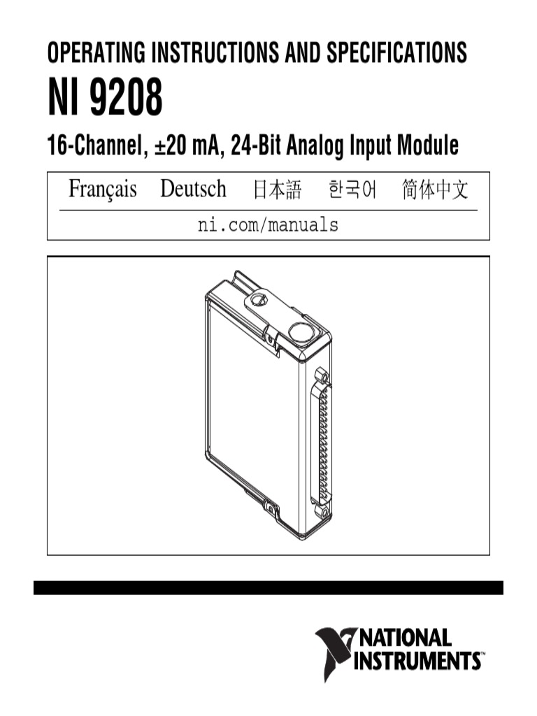 Ni 9208 | PDF | Analog To Digital Converter | Electromagnetic Compatibility