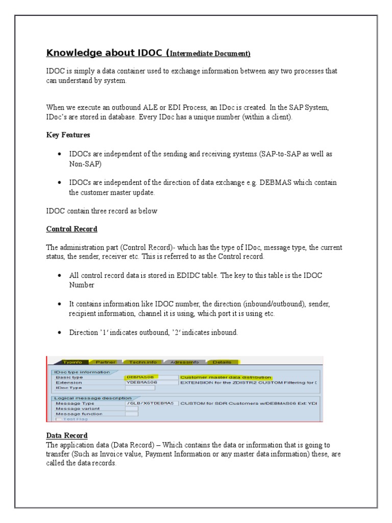 Knowledge About IDOC | PDF | Invoice | Areas Of Computer Science