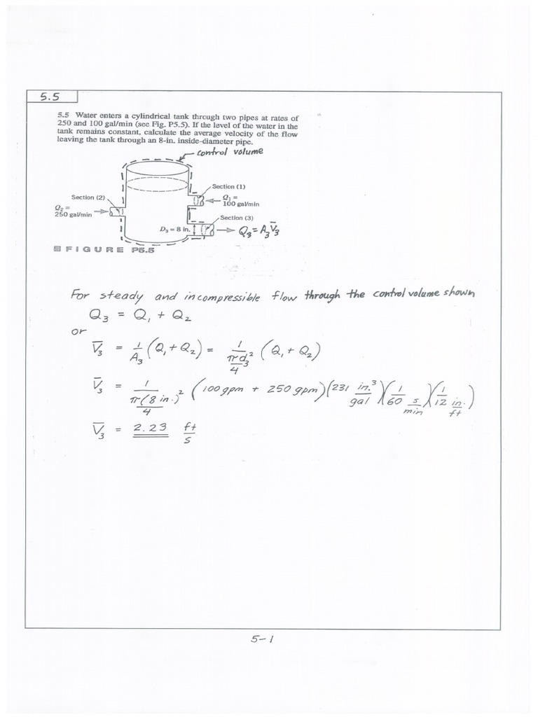 Fluid Mechanics Munson Solutions ch05 PDF | PDF