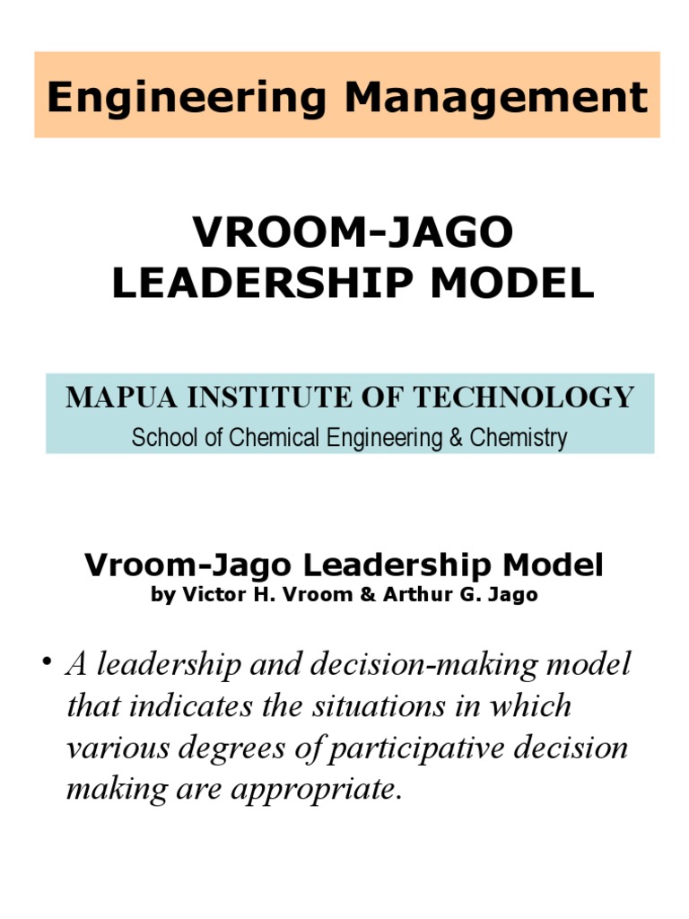Vroom-Jago Leadership Model | PDF | Leadership | Systems Science