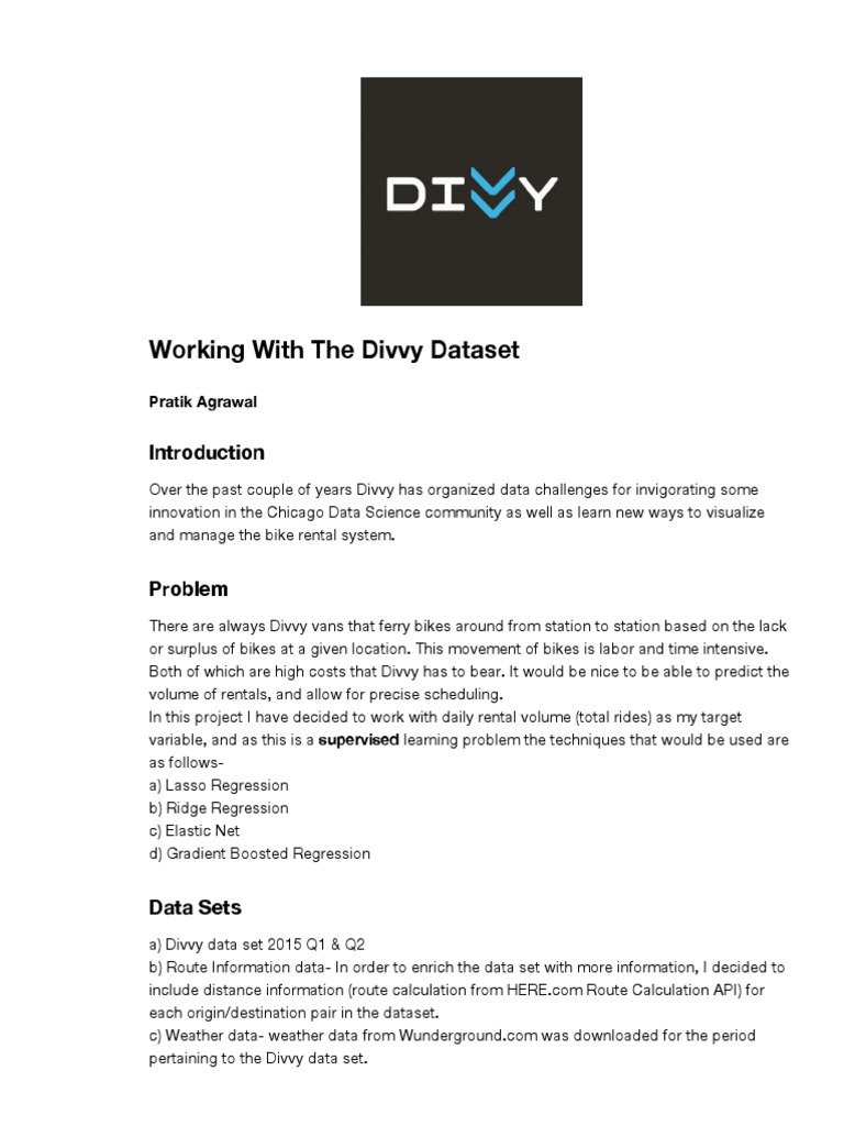 Working With The Divvy Data Set | Download Free PDF | Html | Html Element