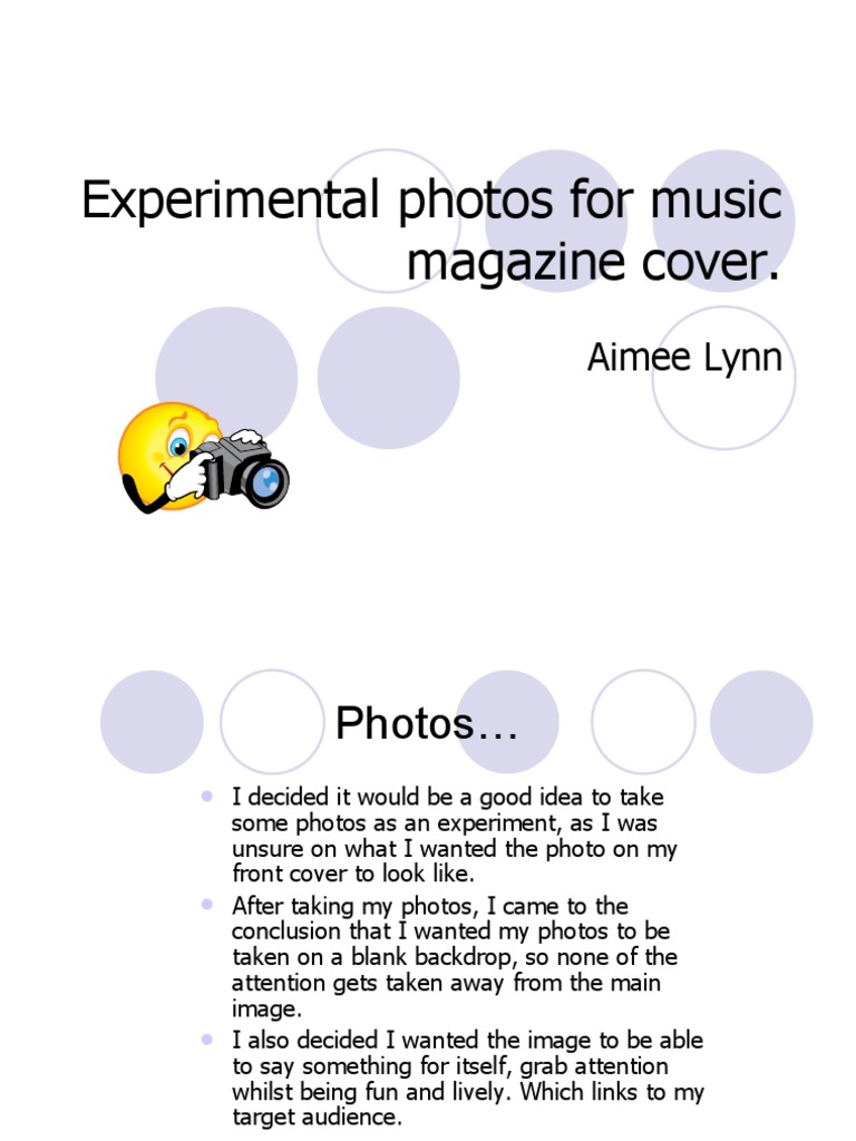 Experimental Photos For Music Magazine Cover | PDF | Self-Improvement