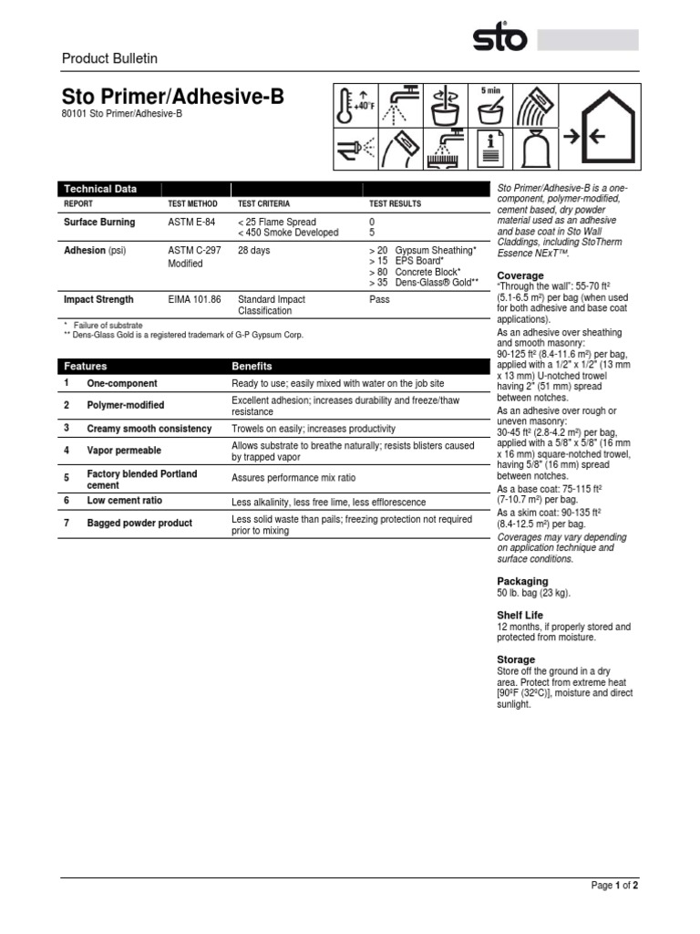 Sto Adhesive B PDF | PDF | Civil Engineering | Building Engineering