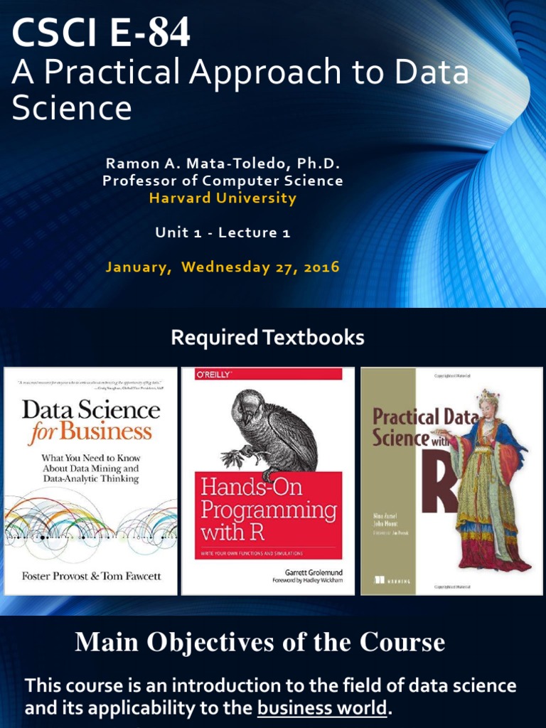 Data Science Harvard Lecture 1 PDF | PDF | R (Programming Language) | Apache Hadoop