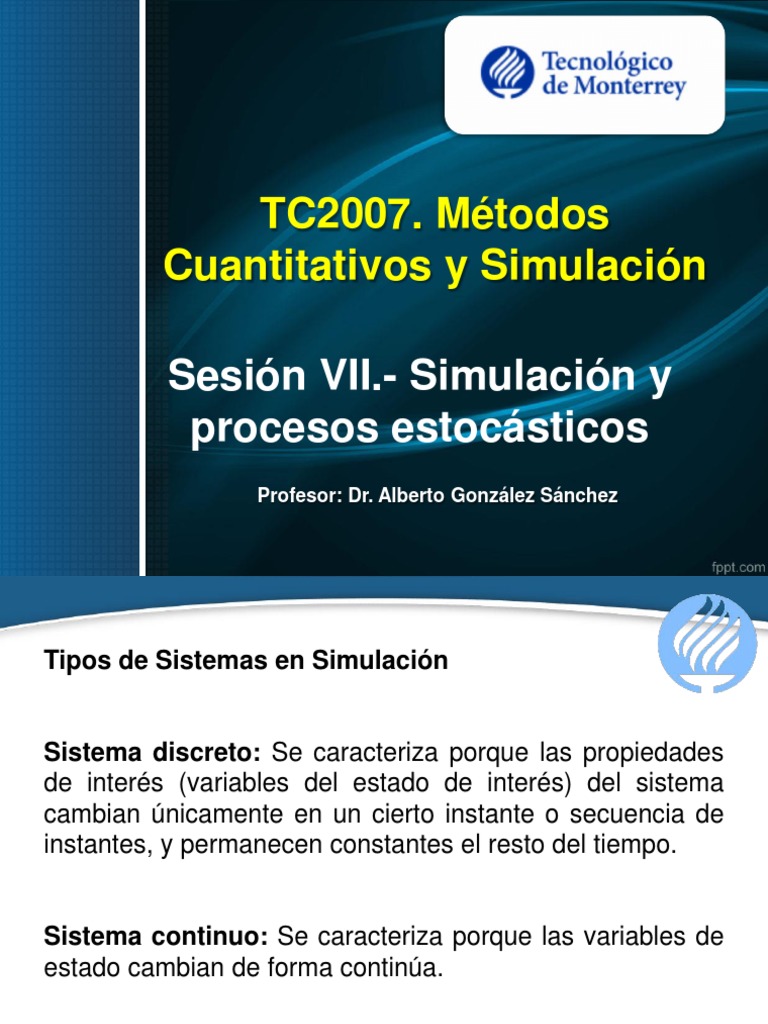 Tipos y Métodos de Simulación Estocástica | PDF | Estocástico | Simulación