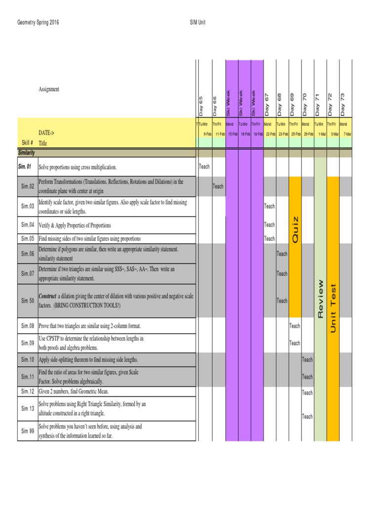 01 Pacingguide Geom Spring2016 | PDF | Language Arts & Discipline