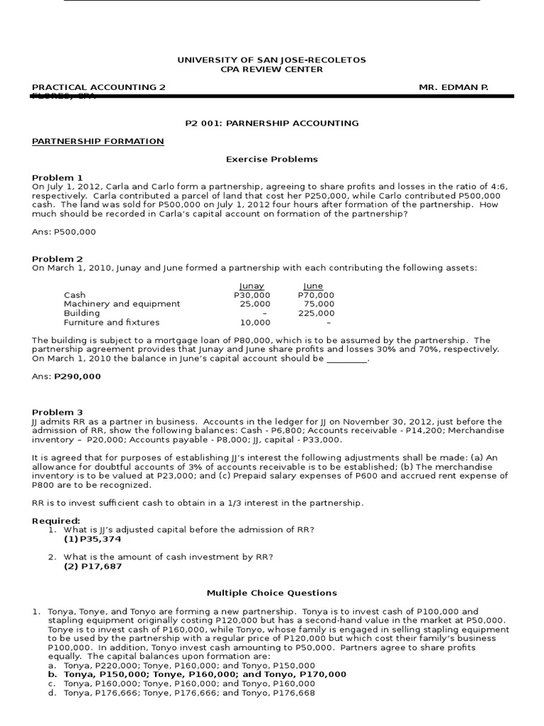 Partnership Accounting Breakdown | PDF | Balance Sheet | Partnership