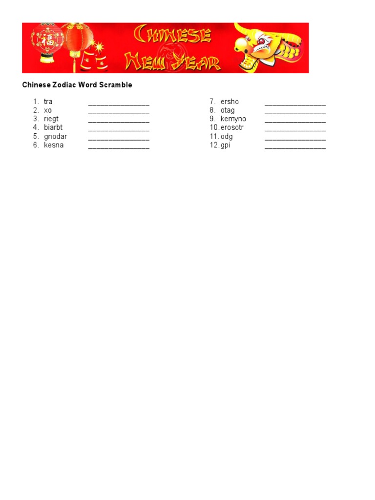 Chinese New Year | PDF | Language Arts & Discipline