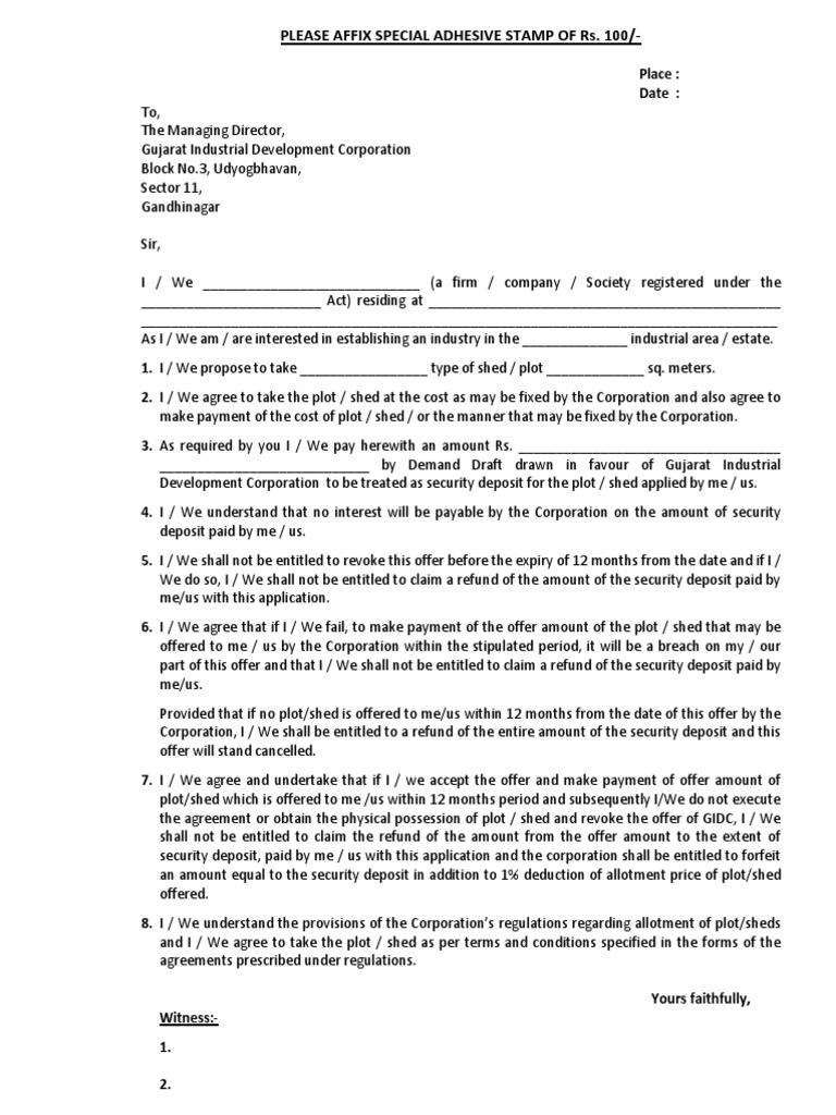 Please Affix Special Adhesive Stamp of Rs. 100 | PDF | Social ...