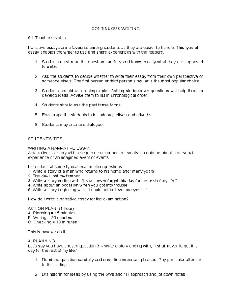 Continuous Writing For SPM 4 Cekal | PDF | Essays | Narrative