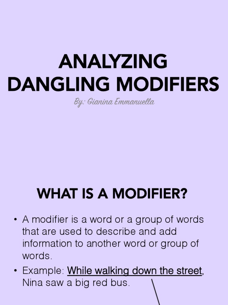 Dangling Modifiers | PDF