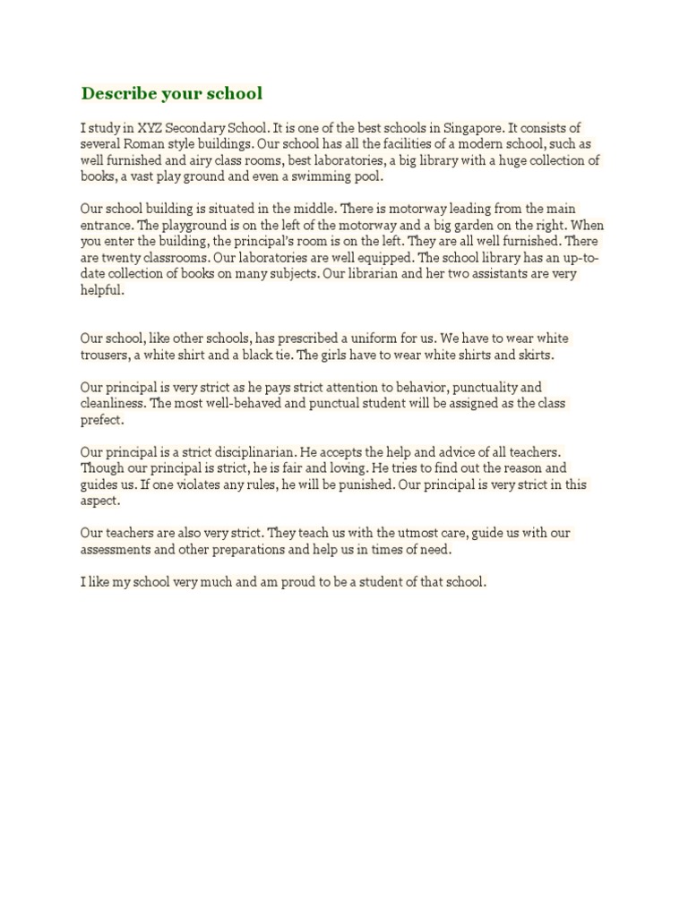 Describe Your School | Schools | Teachers