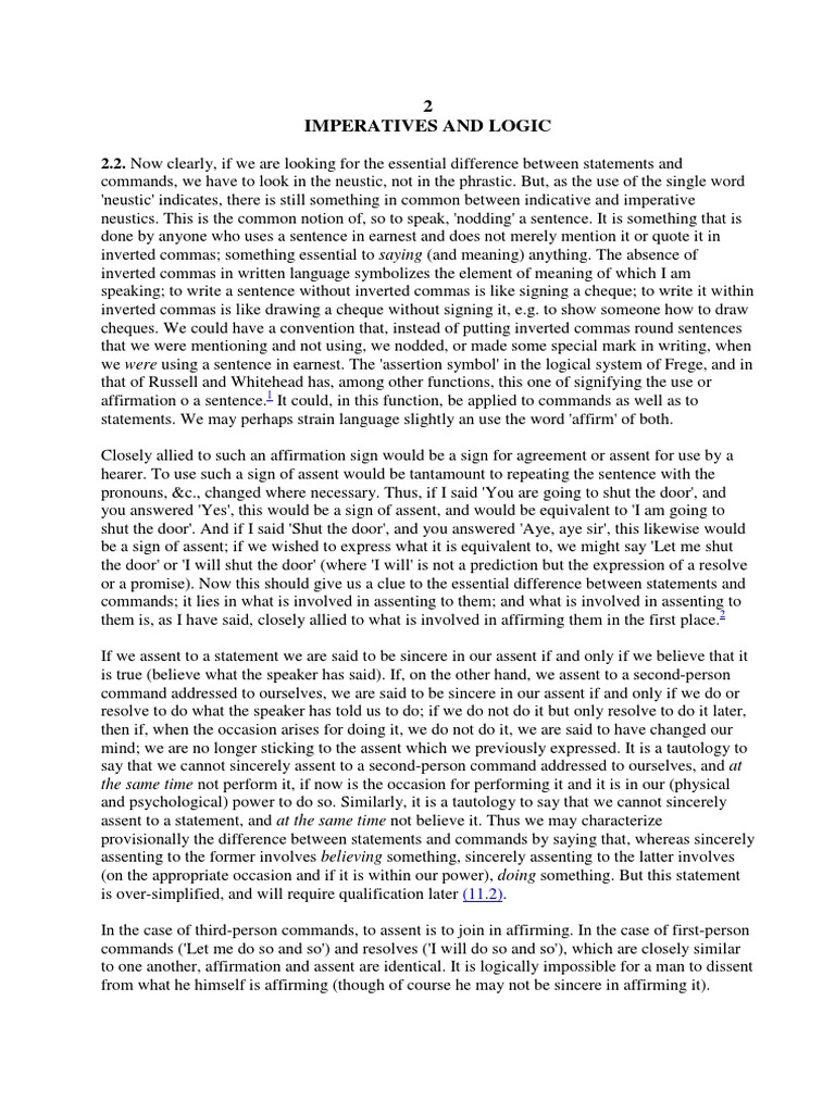 Imperatives and Logic 2.2 | PDF | Comma | Logic