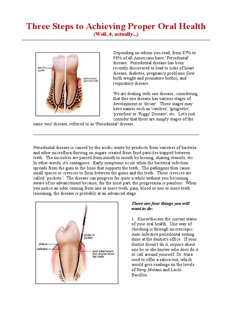 2-Three Steps To Achieving Proper Oral Health | PDF | Human Tooth ...
