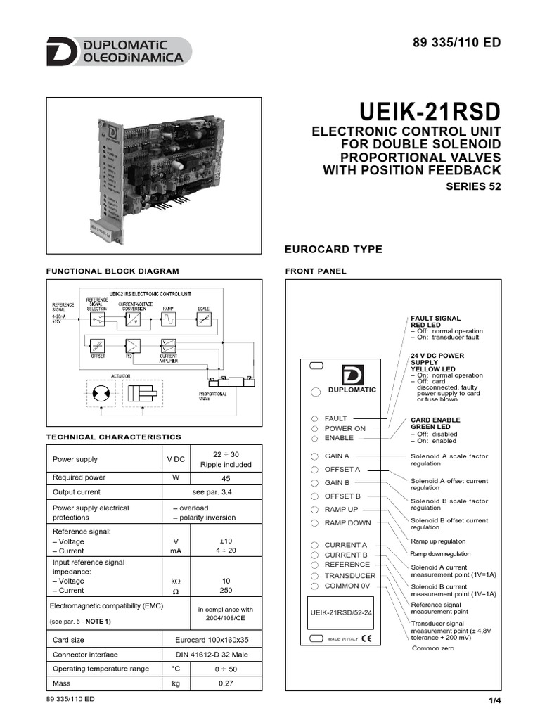 Amplifier Card Euro Card Format UEIK 21 RSD | PDF | Power Supply ...