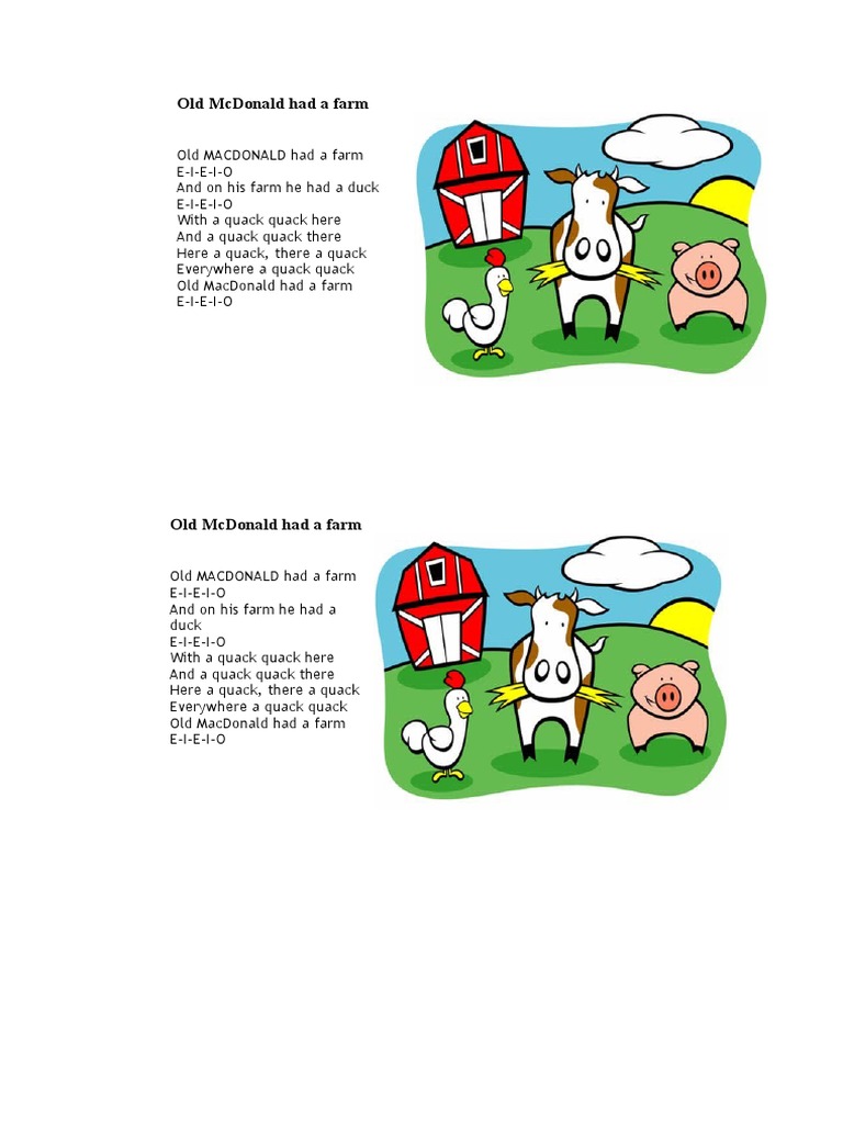 Old MC Donald Had A Farm | PDF