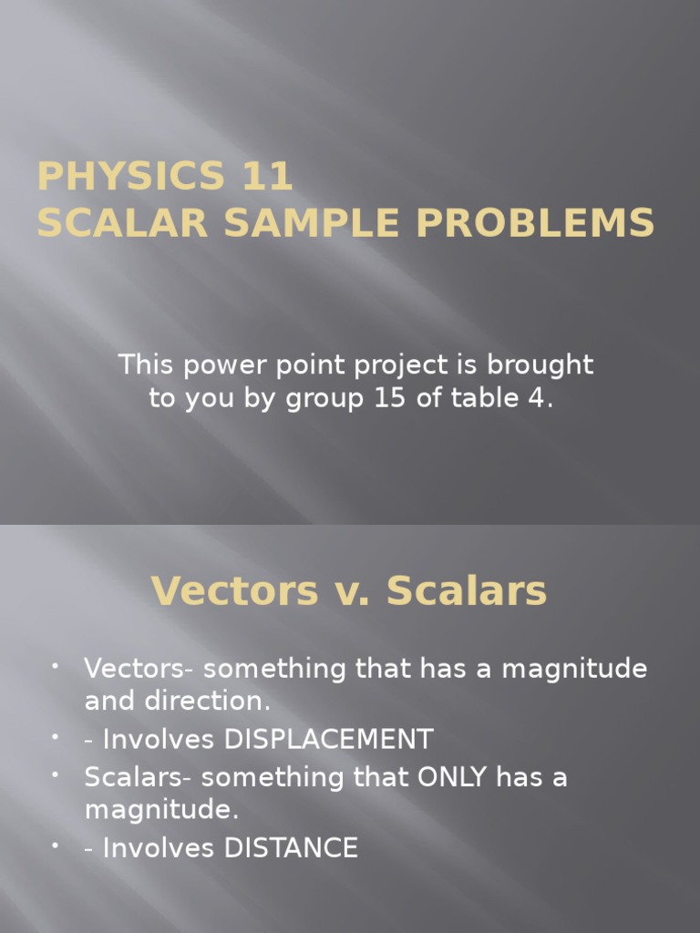 PHYSICS 11-Scalar Power Point | PDF | Buoyancy | Force