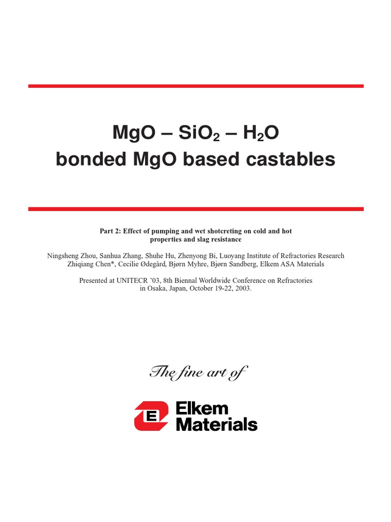 MgO - SiO2 - H2O | PDF | Refractory | Applied And Interdisciplinary Physics