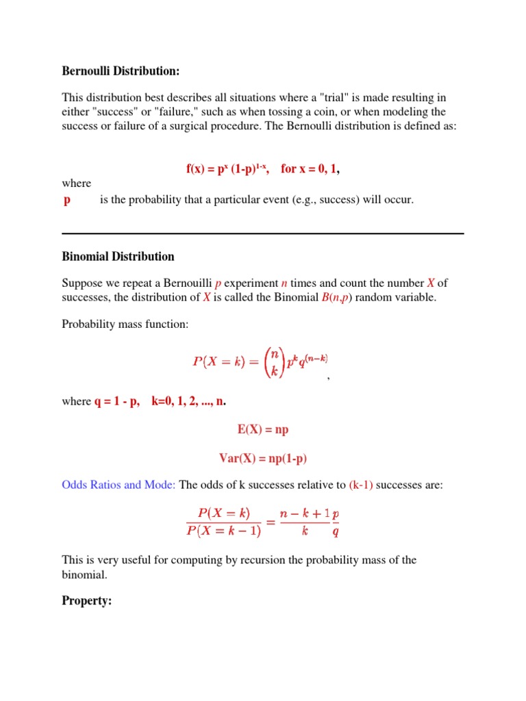 Bernoulli Vs Binomial Distribution | PDF | Probability Distribution ...