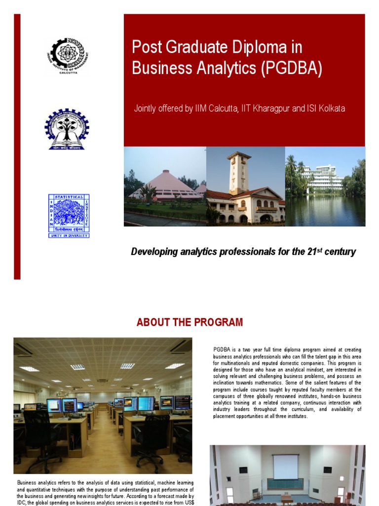 PGDBA Brochure | PDF | Analytics | Postgraduate Education