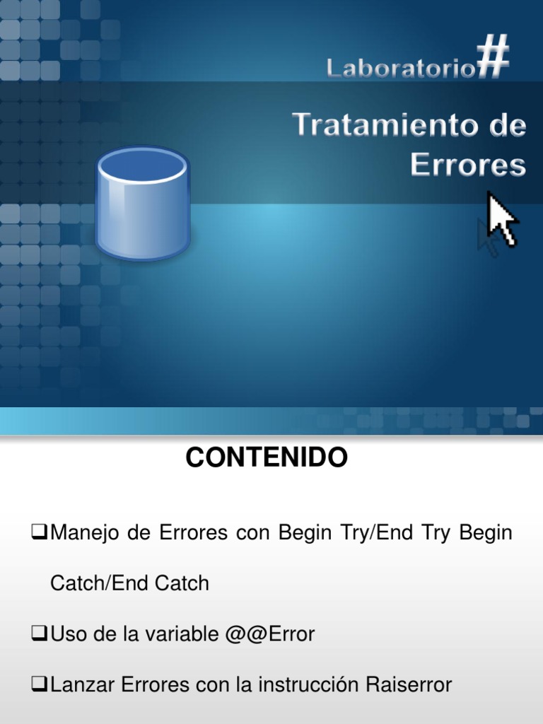 Presentacion - Base de Datos II - Tratamiento de Errores | PDF | Servidor SQL de Microsoft | SQL