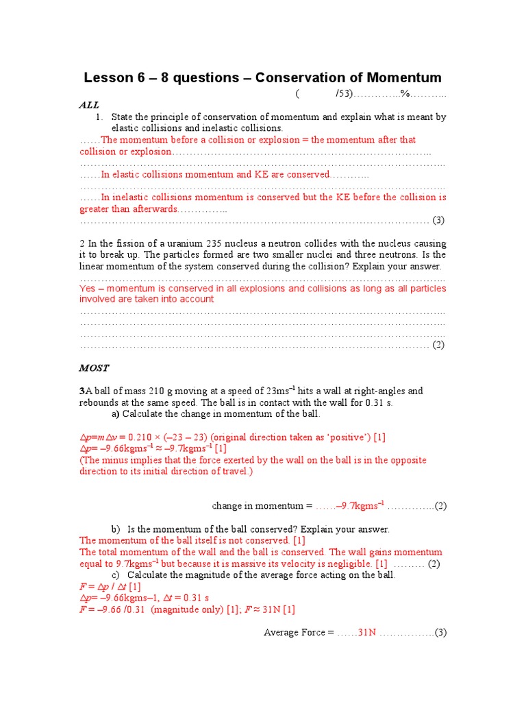 Momentum Conservation in Explosions | PDF | Collision | Momentum