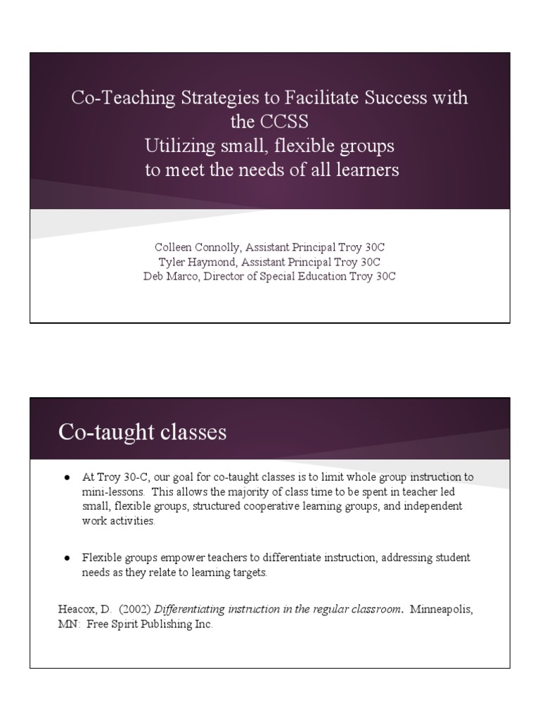 Co-Teaching Strategies for Diverse Learners | PDF | Differentiated ...