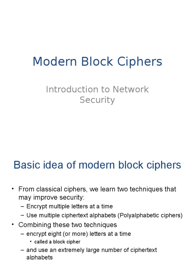 Ch3 Block Ciphers and DES - Blackboard | Download Free PDF | Cipher | Cryptography