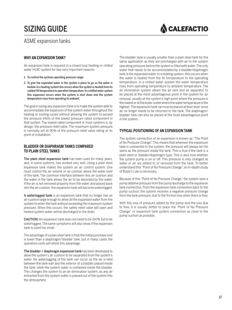 Expansion Tanks Sizing ASME | PDF | Pressure | Pump