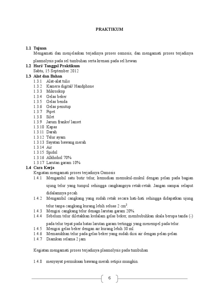 Biologi Plasmolisis, Krenasi, Osmosis | PDF