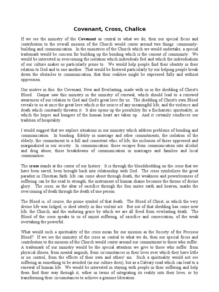 Covenant Cross Chalice | PDF | Eucharist | New Covenant