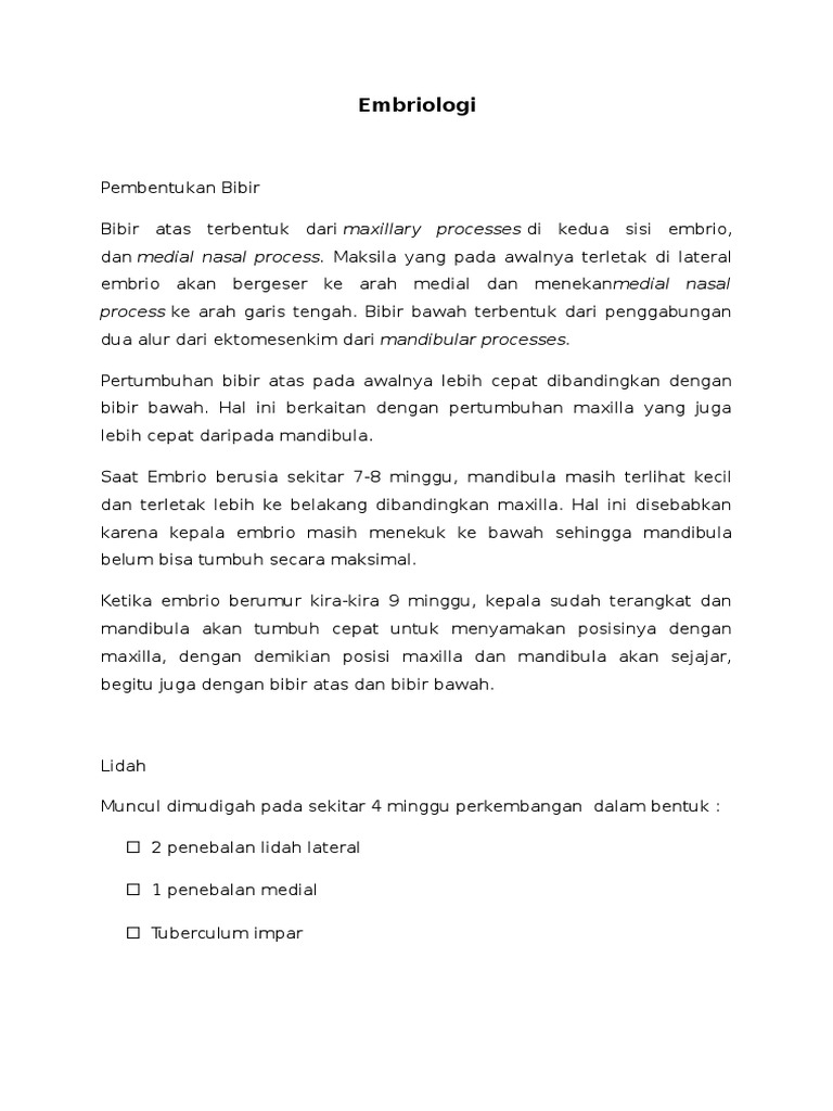 Embriologi Gigi | PDF | Seni & Disiplin Bahasa | Kajian Bahasa Asing