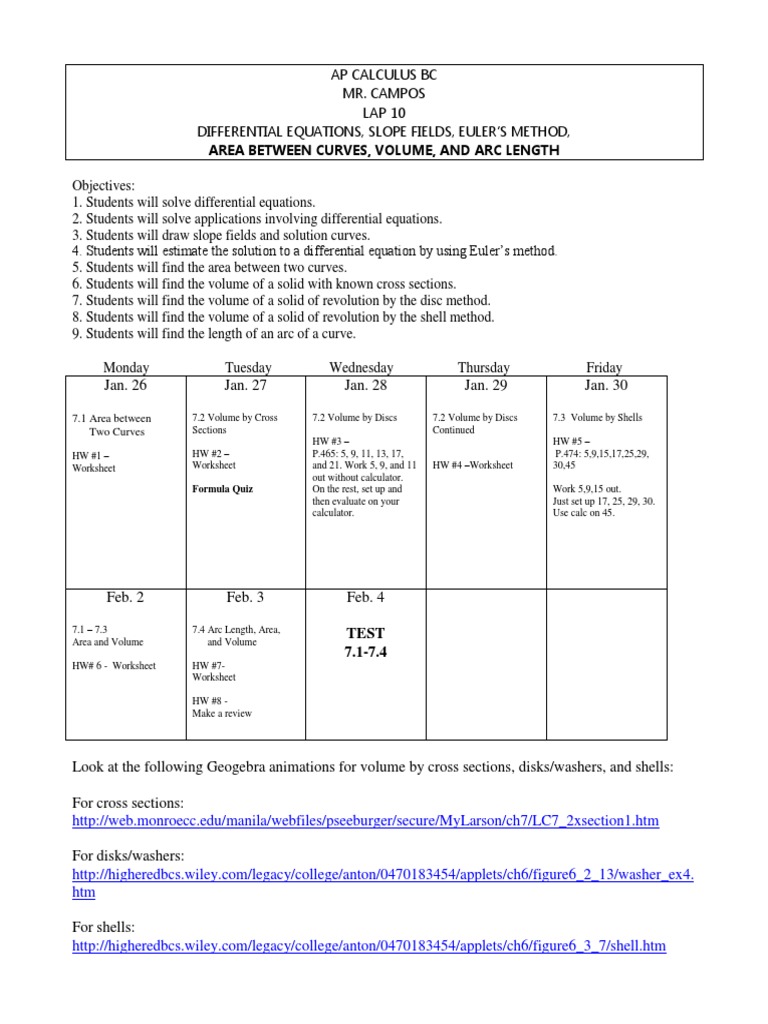 Calculus Volume by Integration Worksheets | PDF | Cartesian Coordinate ...