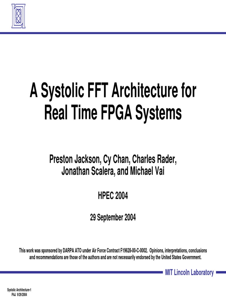 A Systolic FFT Architecture For Real Time FPGA Systems | PDF | Field Programmable Gate Array ...