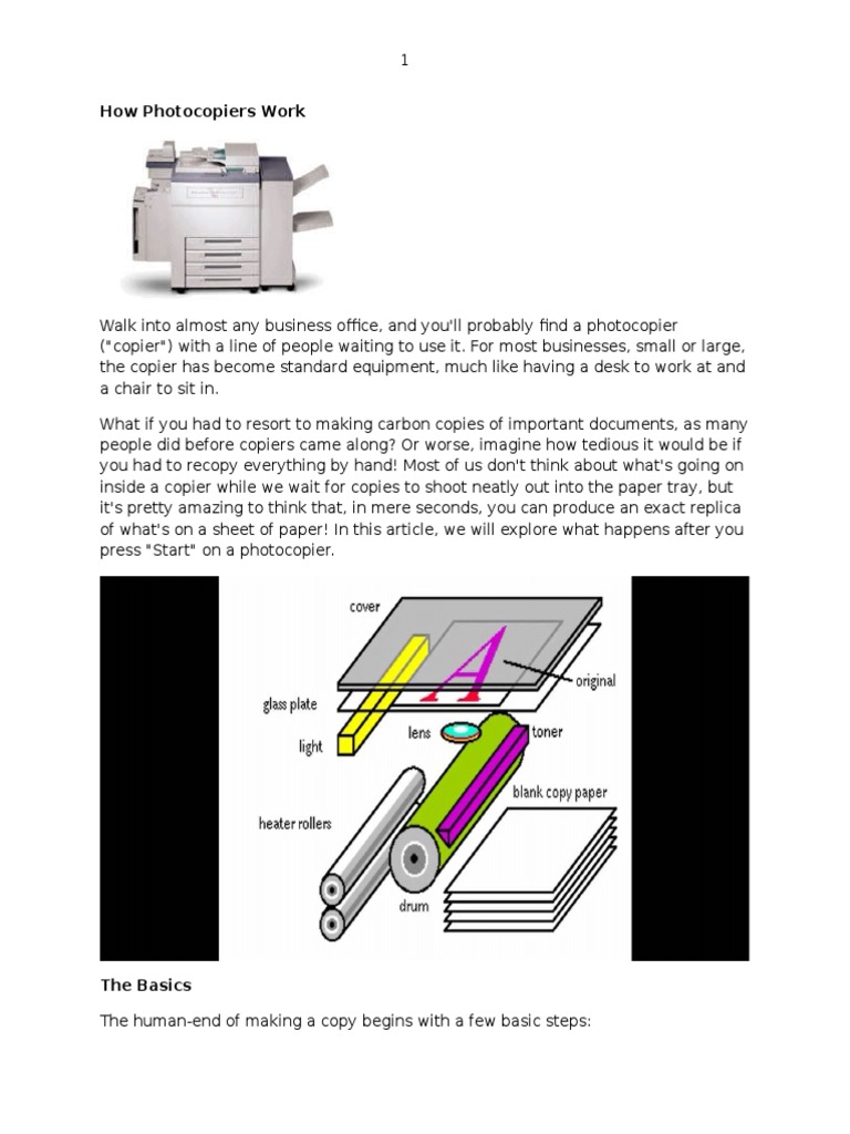 How Photocopiers Work by Nafees | PDF | Printer (Computing) | Photocopier