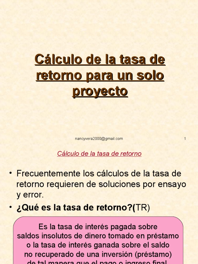 Tasa Interna de Retorno | PDF | Tasa interna de retorno | Economias