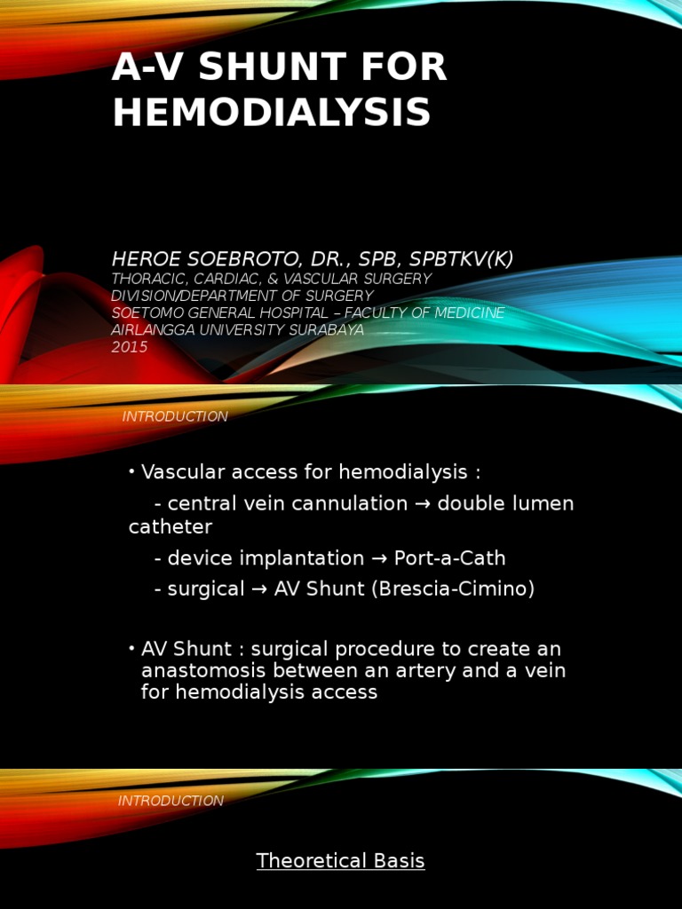 Av Shunt Mabi XX | Hemodialysis | Angiology