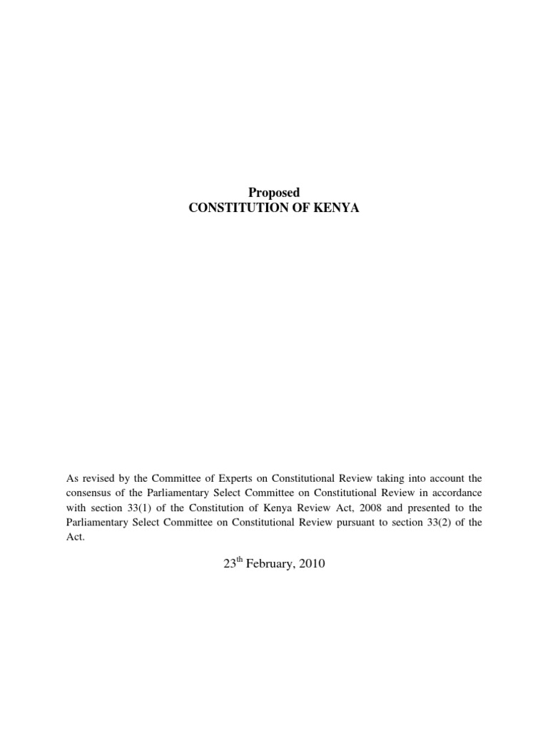 Proposed New Constitution of Kenya | PDF | Constitution | Citizenship