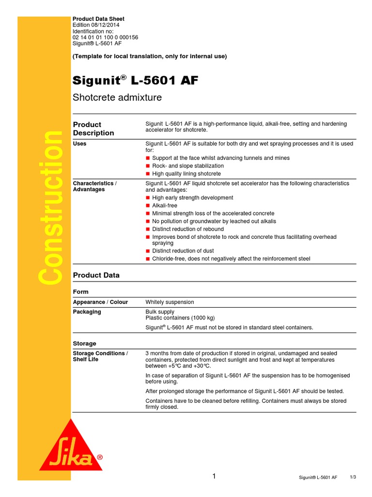 Pds Sigunit L-5601 Af | Sheet Metal | Concrete