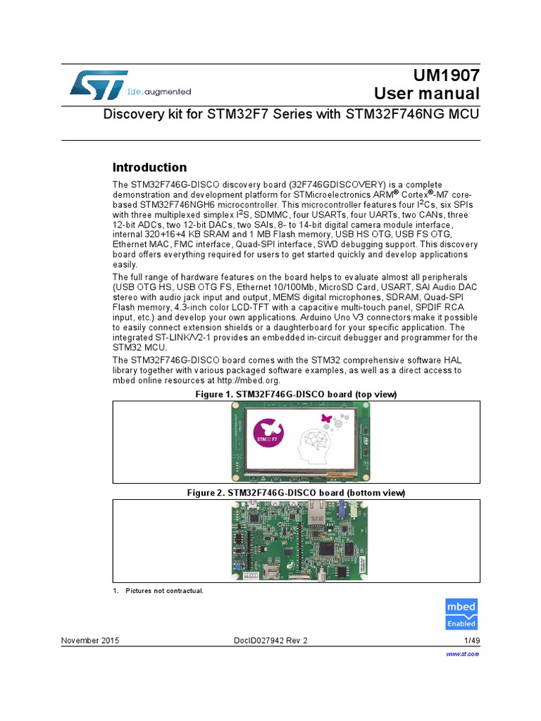 DM00190424 - UM1907 - STM32F7 User Manual | PDF | Usb | Device Driver
