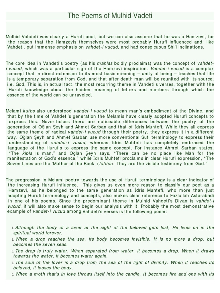 The Poems of Mulhid Vadeti | PDF | Divinity | Soul