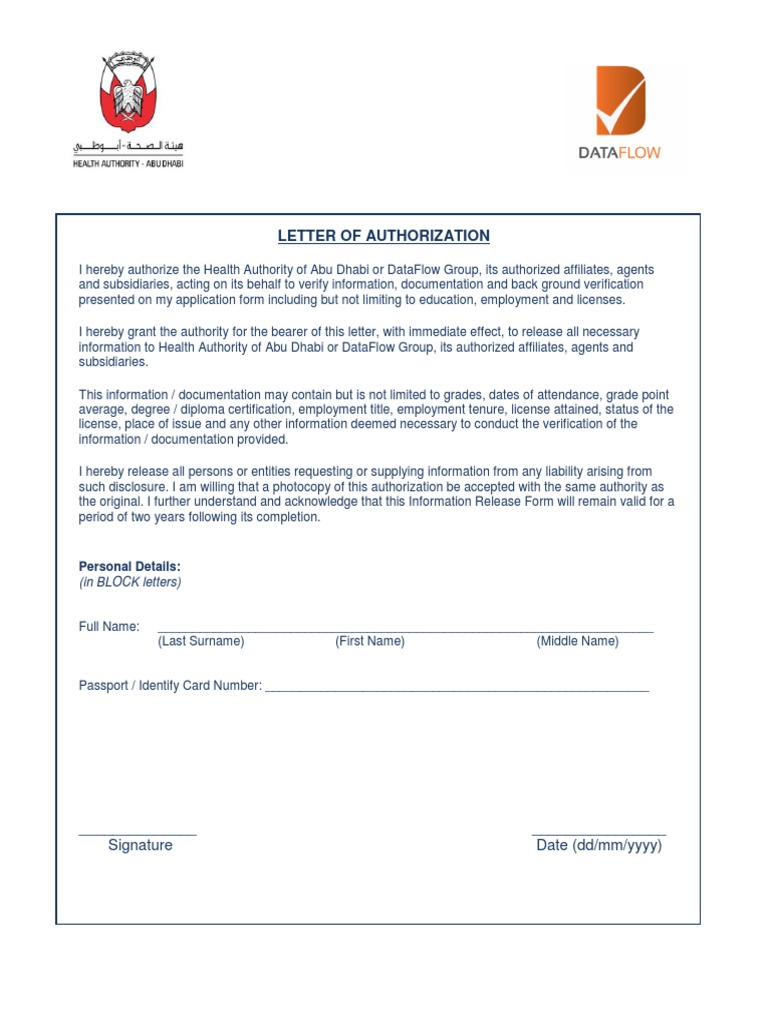 Letter of Authorization: - Signature Date (Dd/mm/yyyy) | PDF | Career ...