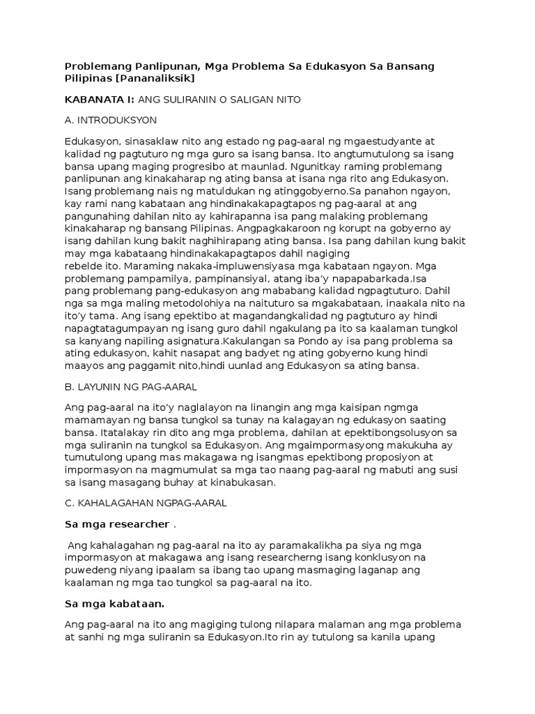 Pananaliksik Sa Filipino Pdf