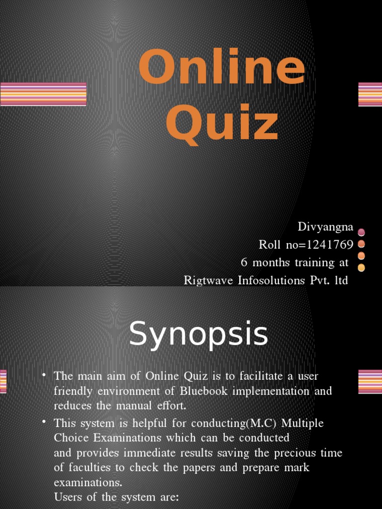 Online Quiz Project | PDF | Web Server | Internet & Web