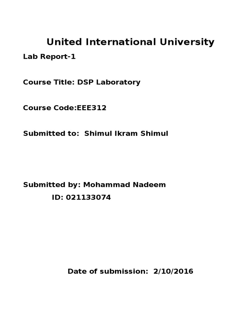 United International University: Lab Report-1 | PDF | Science ...