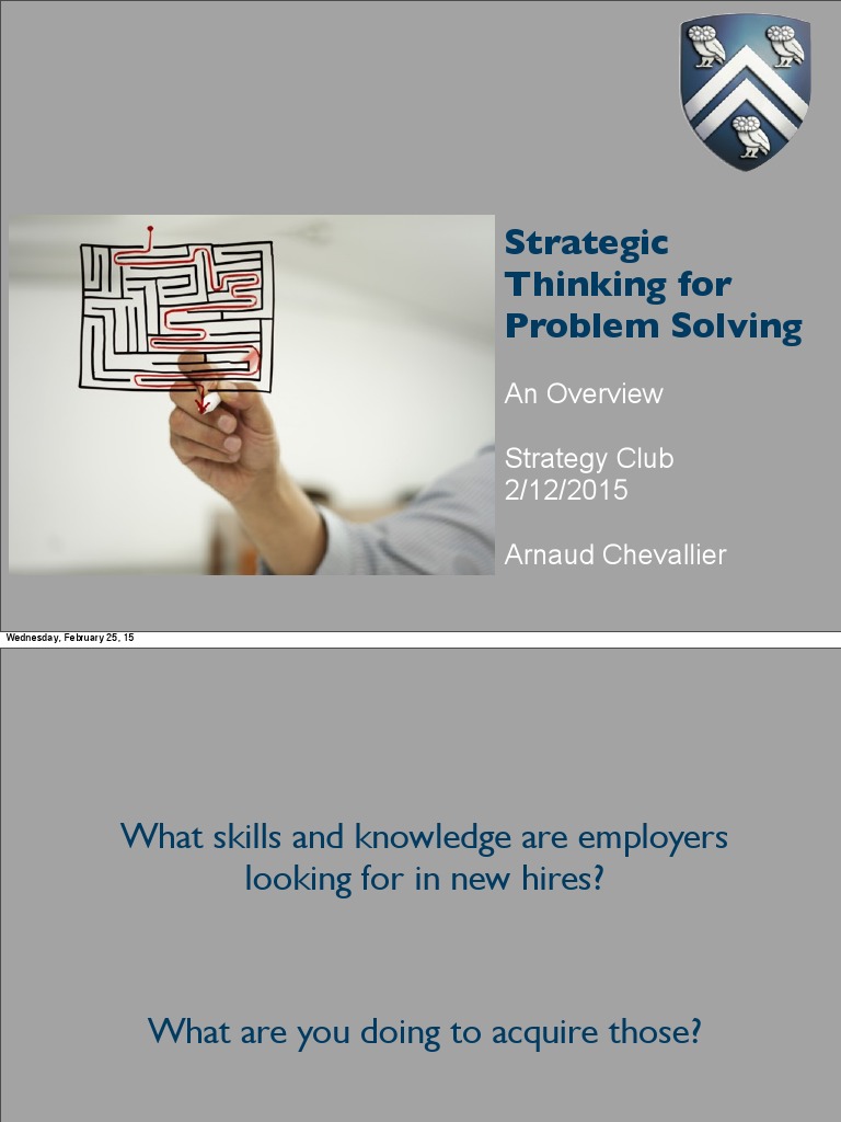 2015 Strategic Thinking For Complex Problem Solving Arnaud Chevallier ...