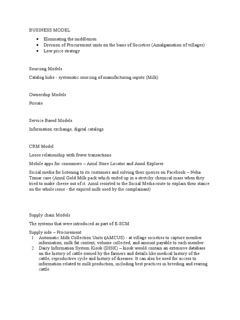 E-Business Models For Amul | PDF | Online Shopping | Business Economics